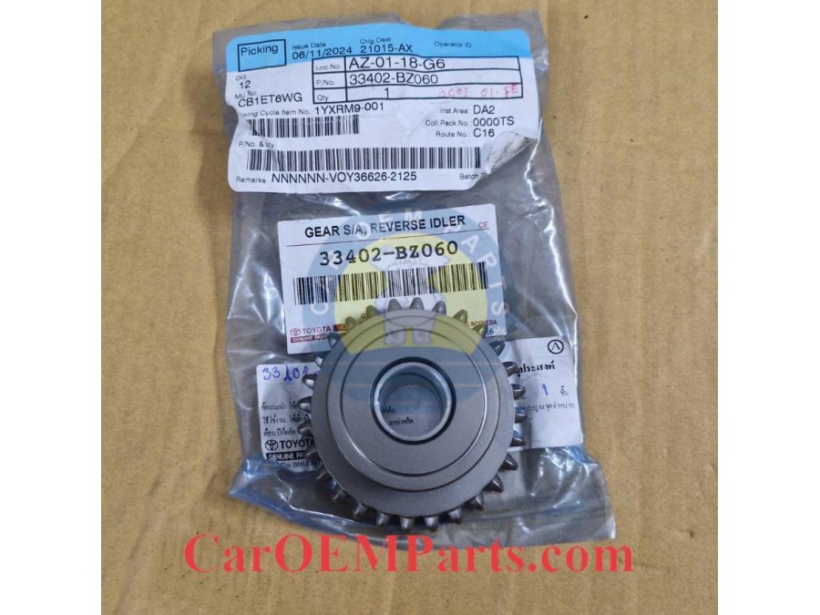 GENUINE TOYOTA GEAR SUB ASSY REVERSE IDLER 33402-BZ060