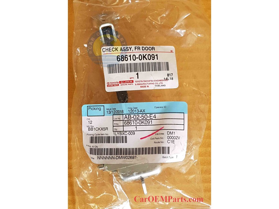 GENUINE TOYOTA FRONT DOOR CHECK 68610-0K091
