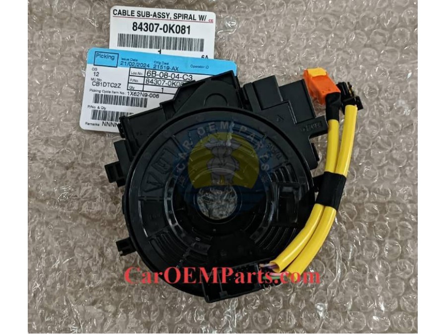 GENUINE TOYOTA CABLE SUB-ASSY SPIRAL W/SENSOR 84307-0K080, 84307-0K081