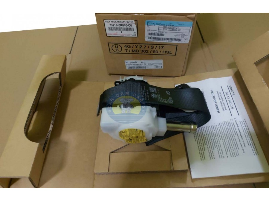 GENUINE TOYOTA BELT ASSY, FRONT SEAT, OUTER RH 73210-0K840-C0