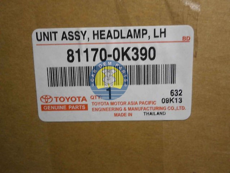 Toyota Unit Assy Head Lamp 81170-0K390