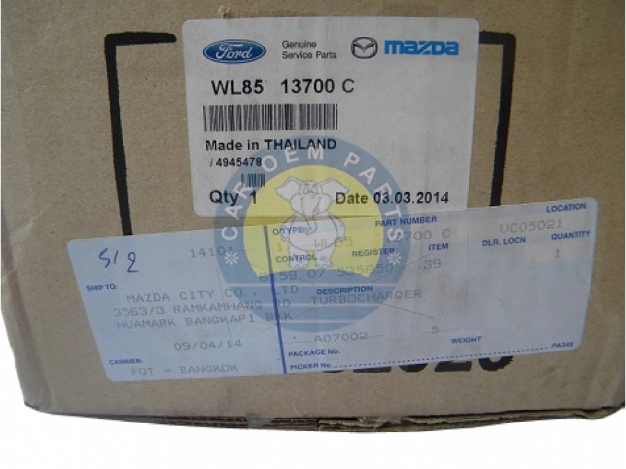 Genuine Ford Ranger Turbocharger WL8513700A, WL1110100E, WL8513700C